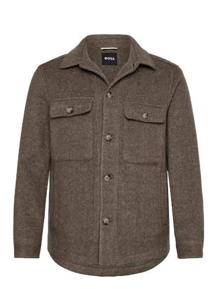 HUGO BOSS - RELAXED-FIT OVERSHIRT IN HERRINGBONE FABRIC – Robert ...